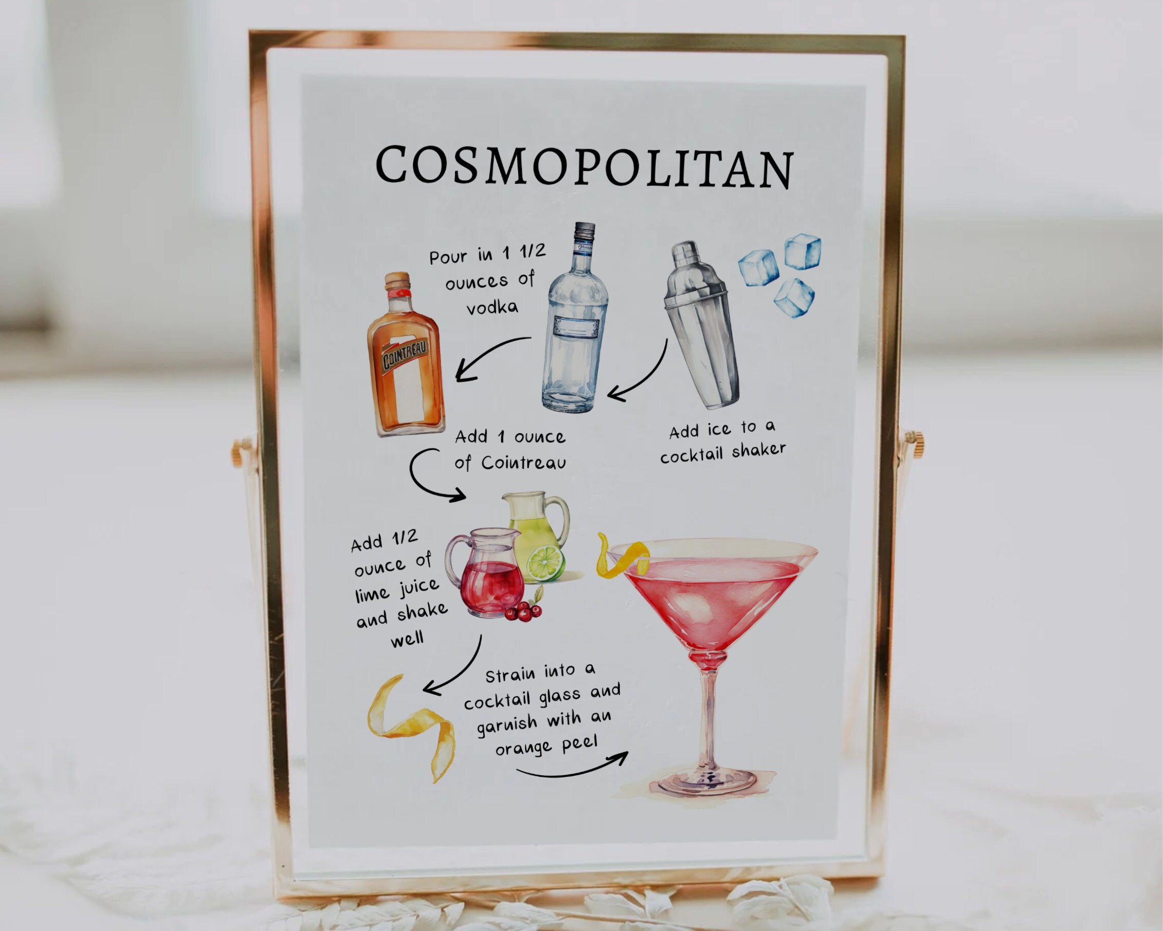 EDITABLE Cosmopolitan Bar Sign Template, 0042AA - Etsy