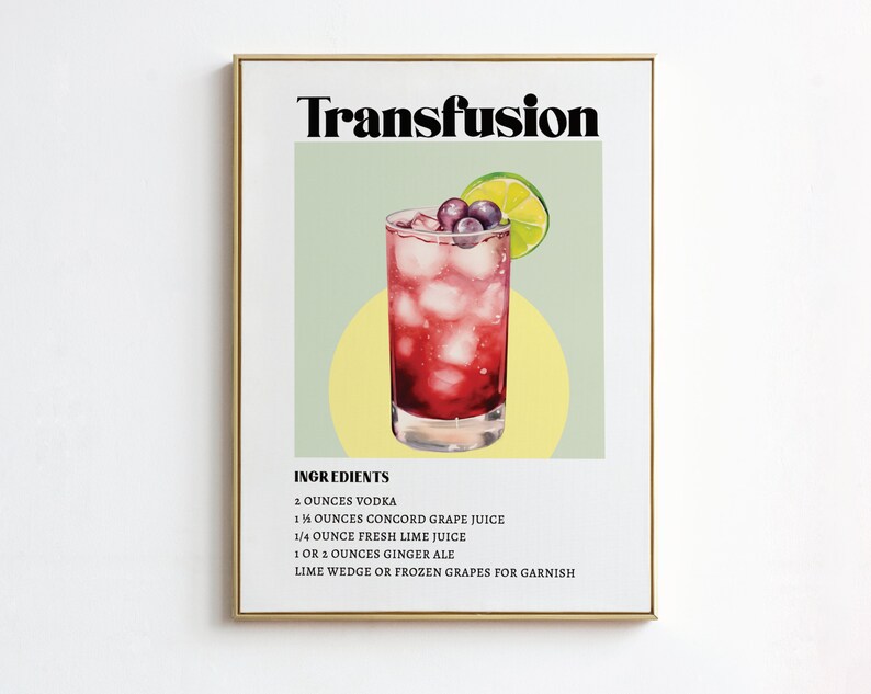 EDITABLE | Transfusion Bar Sign Template, 0042AA - Etsy