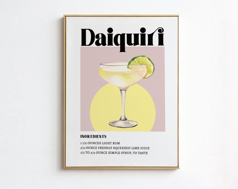 EDITABLE | Daiquiri Bar Sign Template, 0042AA - Etsy