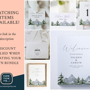 EDITABLE Mountain Place Card Template, 0018AA - Etsy