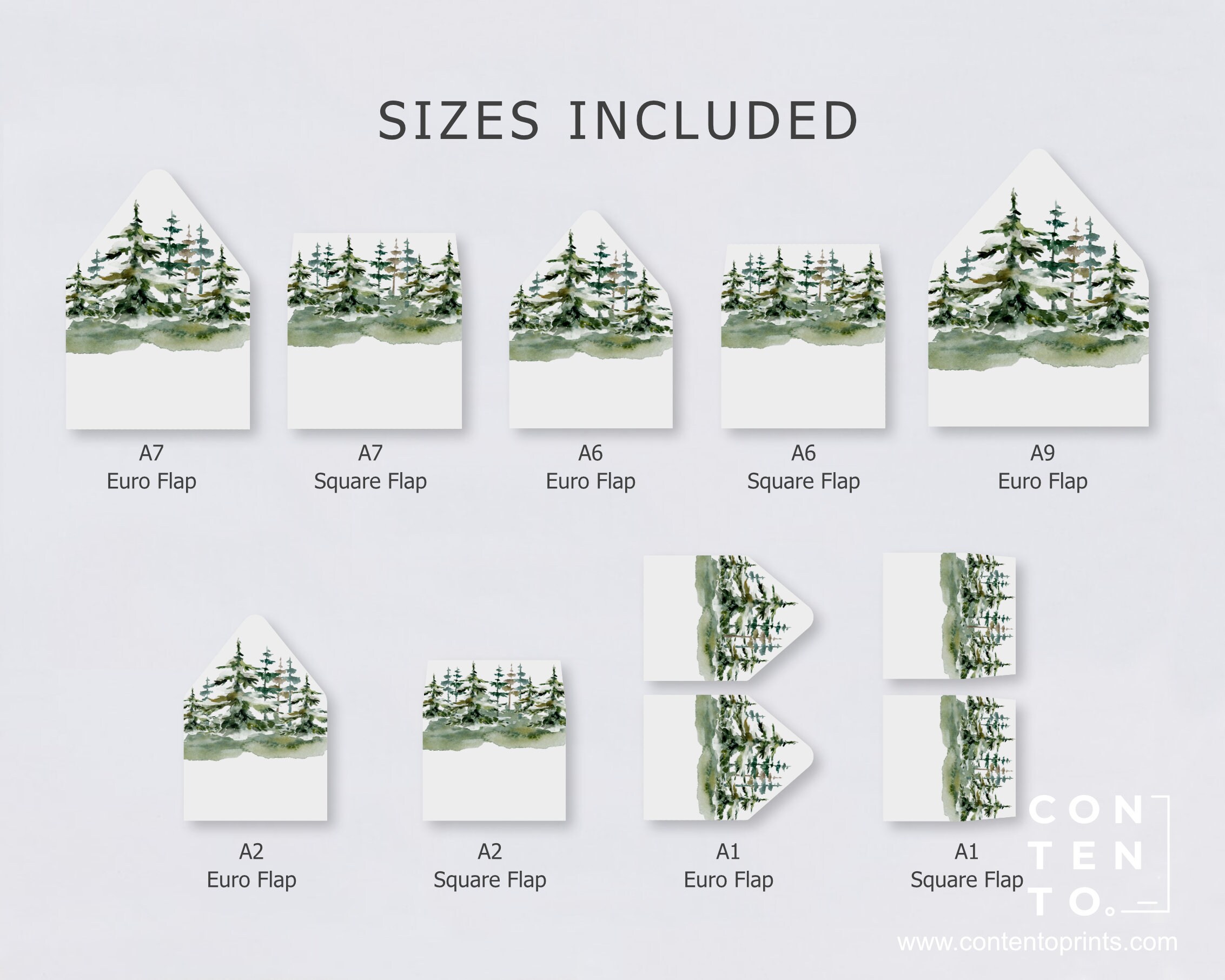 PRINTABLE Forest Envelope Liner Template A1 A2 A6 A7 & - Etsy Canada