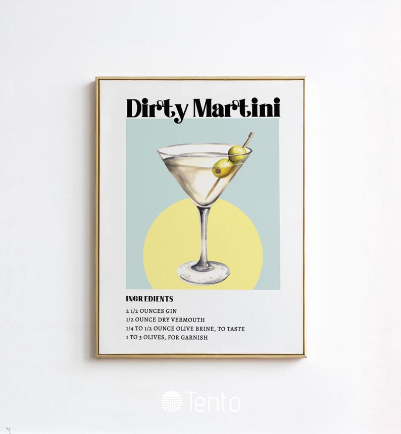 EDITABLE | Dirty Martini Bar Sign Template, 0042AA - Etsy