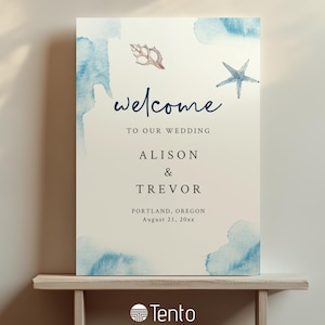 EDITABLE | Ocean Welcome Sign Template, 0012AA - Etsy