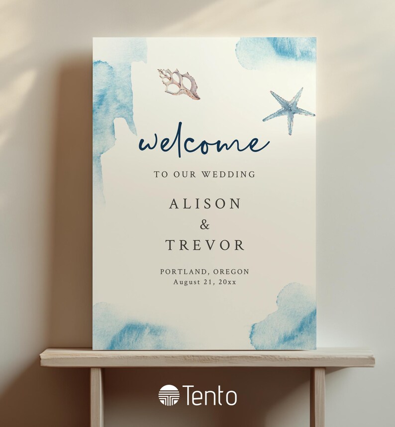 EDITABLE | Ocean Welcome Sign Template, 0012AA - Etsy
