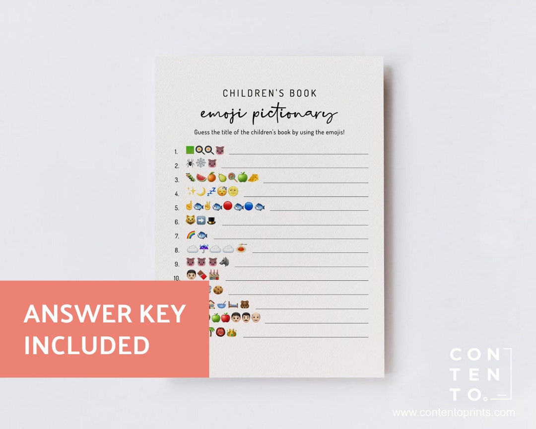 PRINTABLE Children's Book Emoji Pictionary 0001AA - Etsy UK