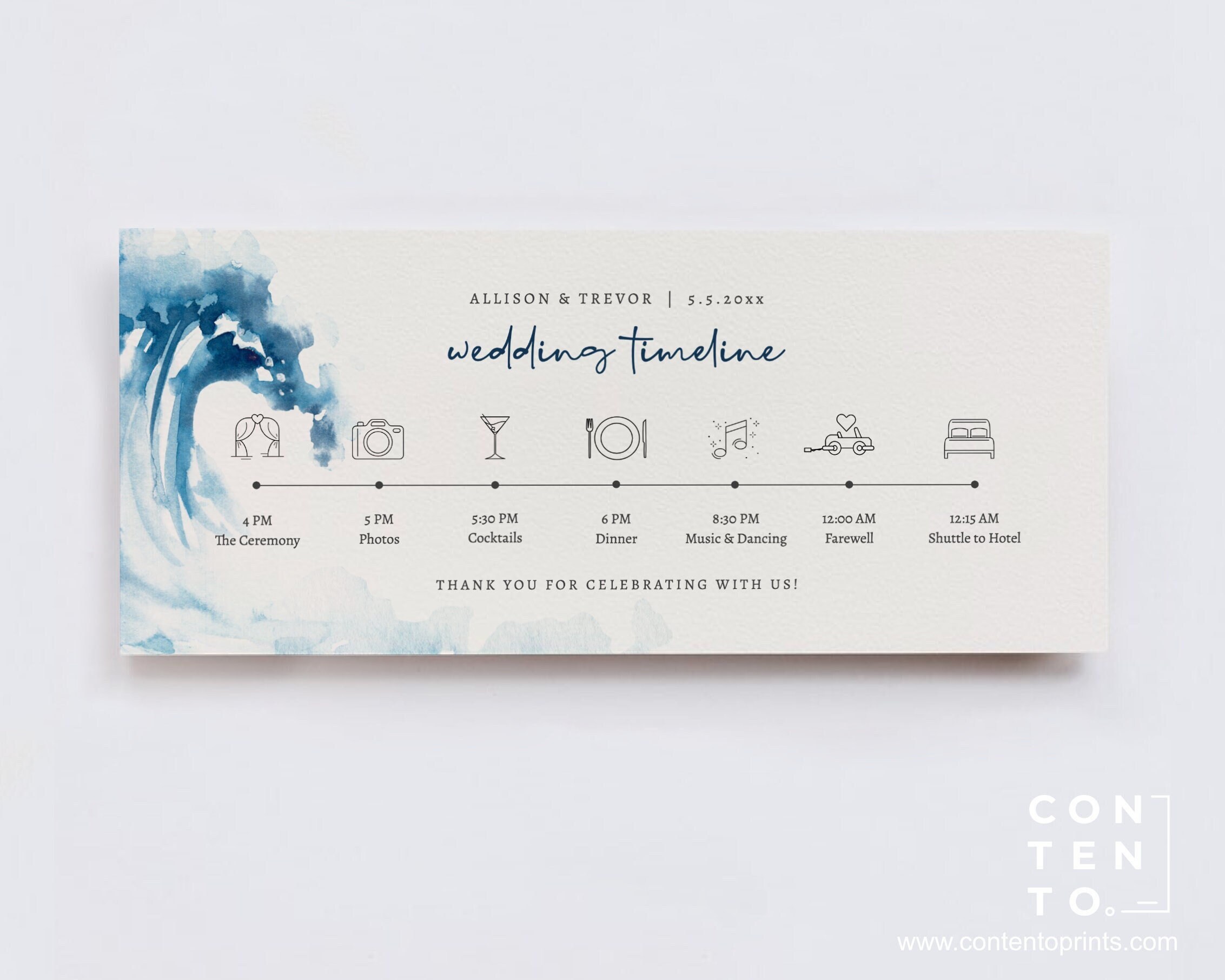 EDITABLE Ocean Wedding Timeline Template 0012AA - Etsy