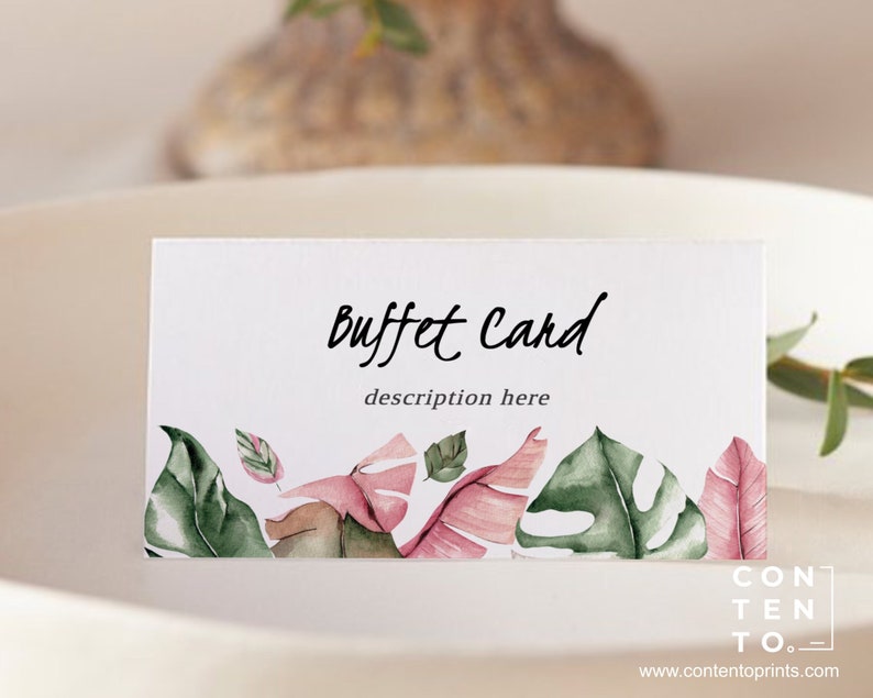 EDITABLE Tropical Buffet Card Template 0003AA - Etsy