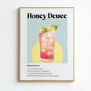 EDITABLE | Honey Deuce Bar Sign Template, 0042AA - Etsy