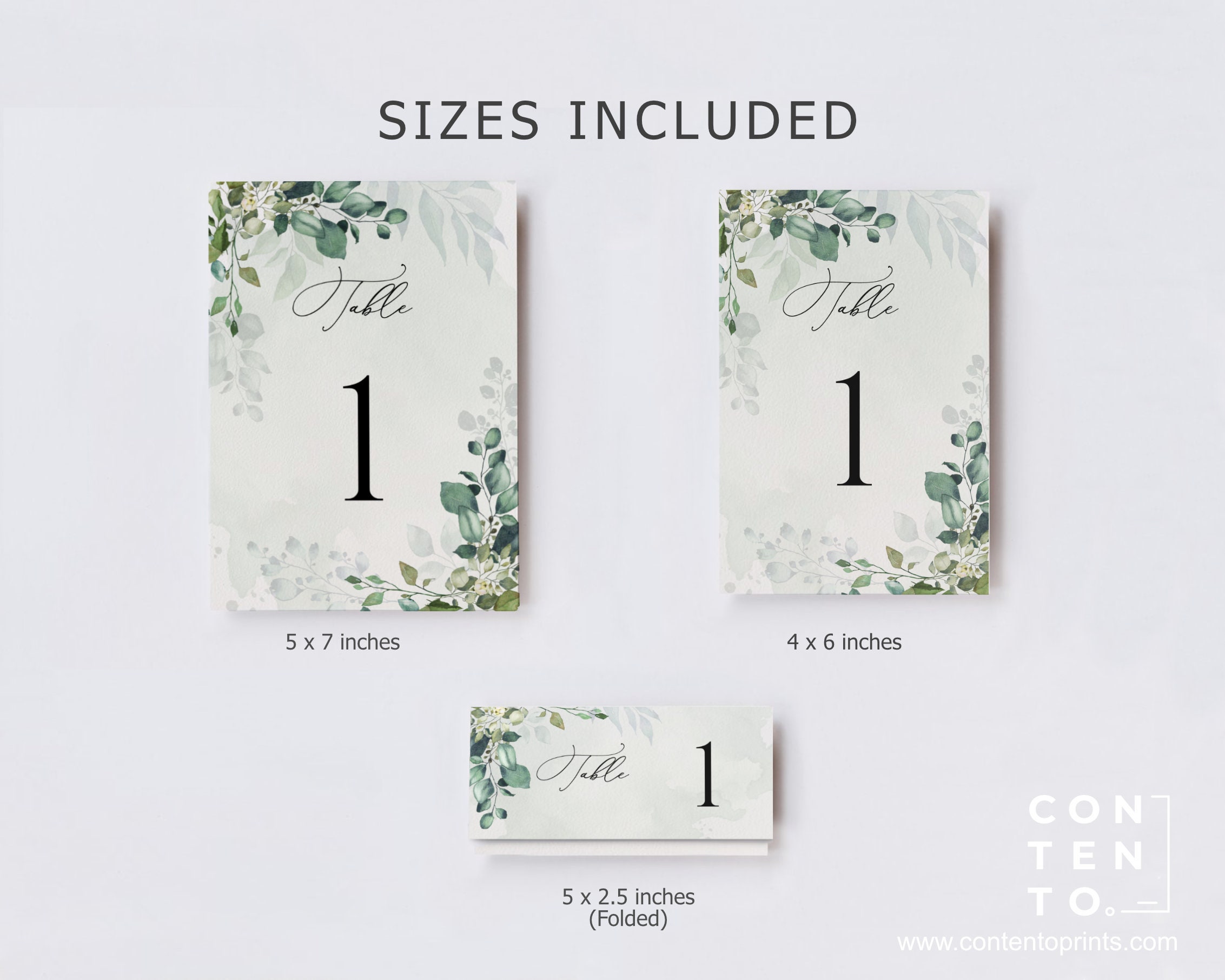 EDITABLE Eucalyptus Table Number Template, 0006AA - Etsy