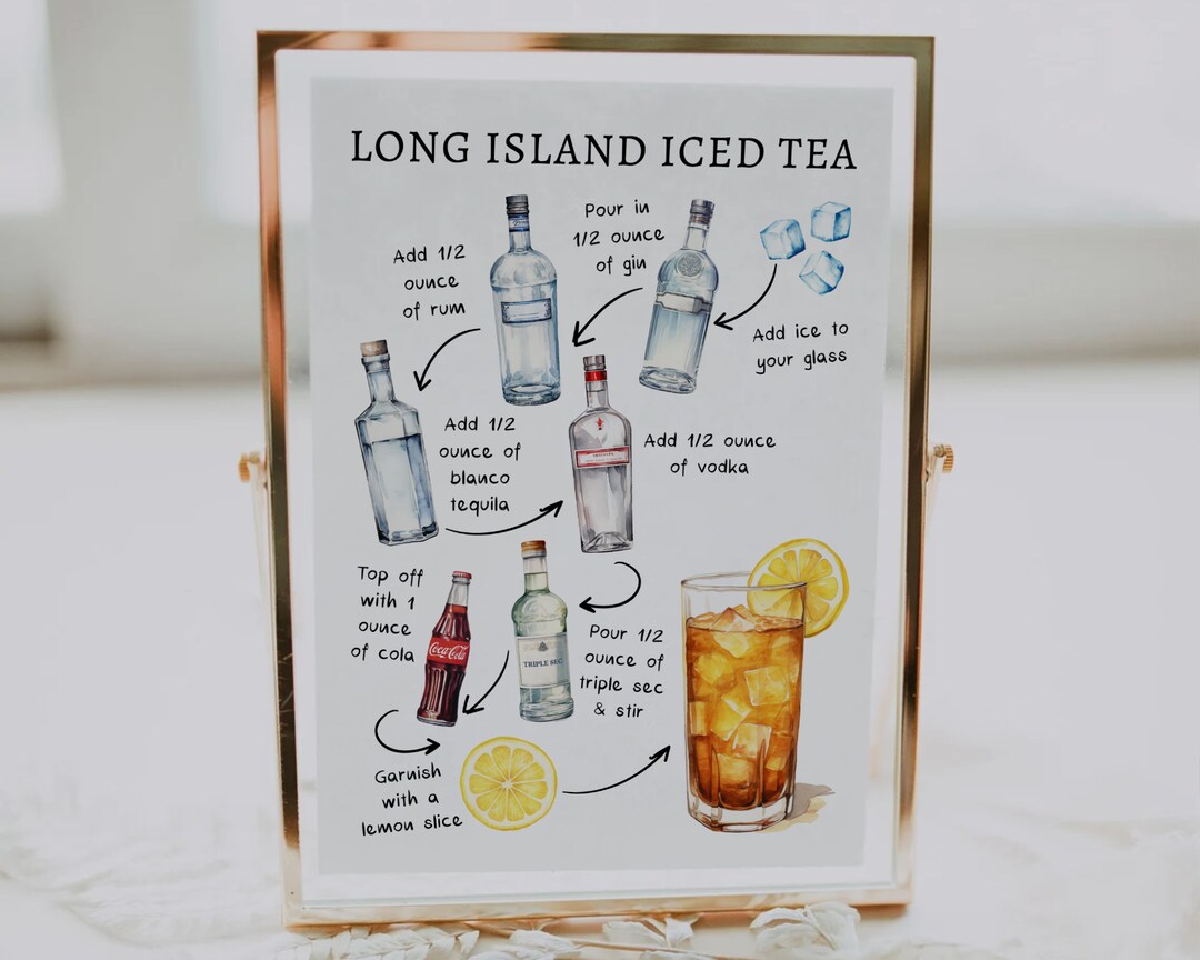 EDITABLE | Long Island Iced Tea Bar Sign Template, 0042AA - Etsy