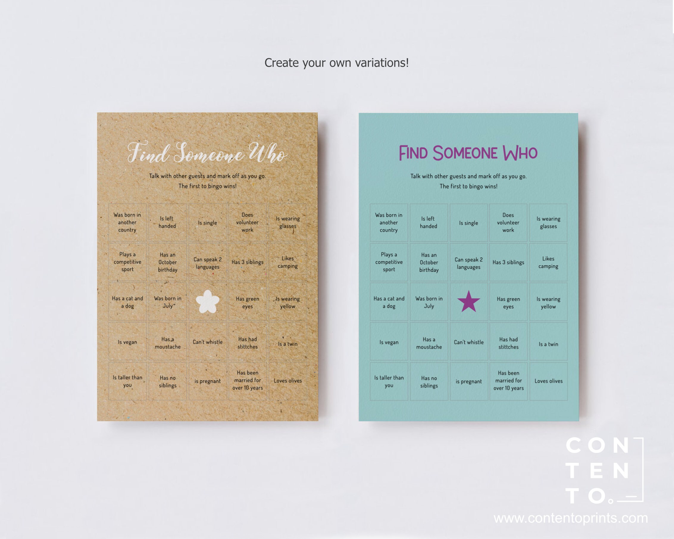 EDITABLE Find Someone Who Bingo Template, Minimalist Game, 0001AA - Etsy