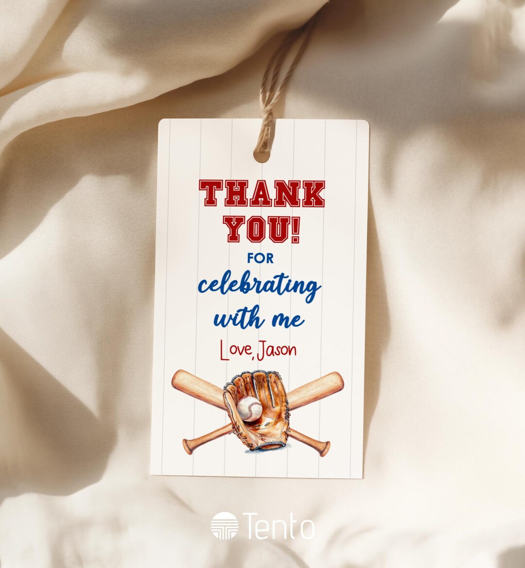 EDITABLE | Baseball Favor Tag Template, 0051AA - Etsy