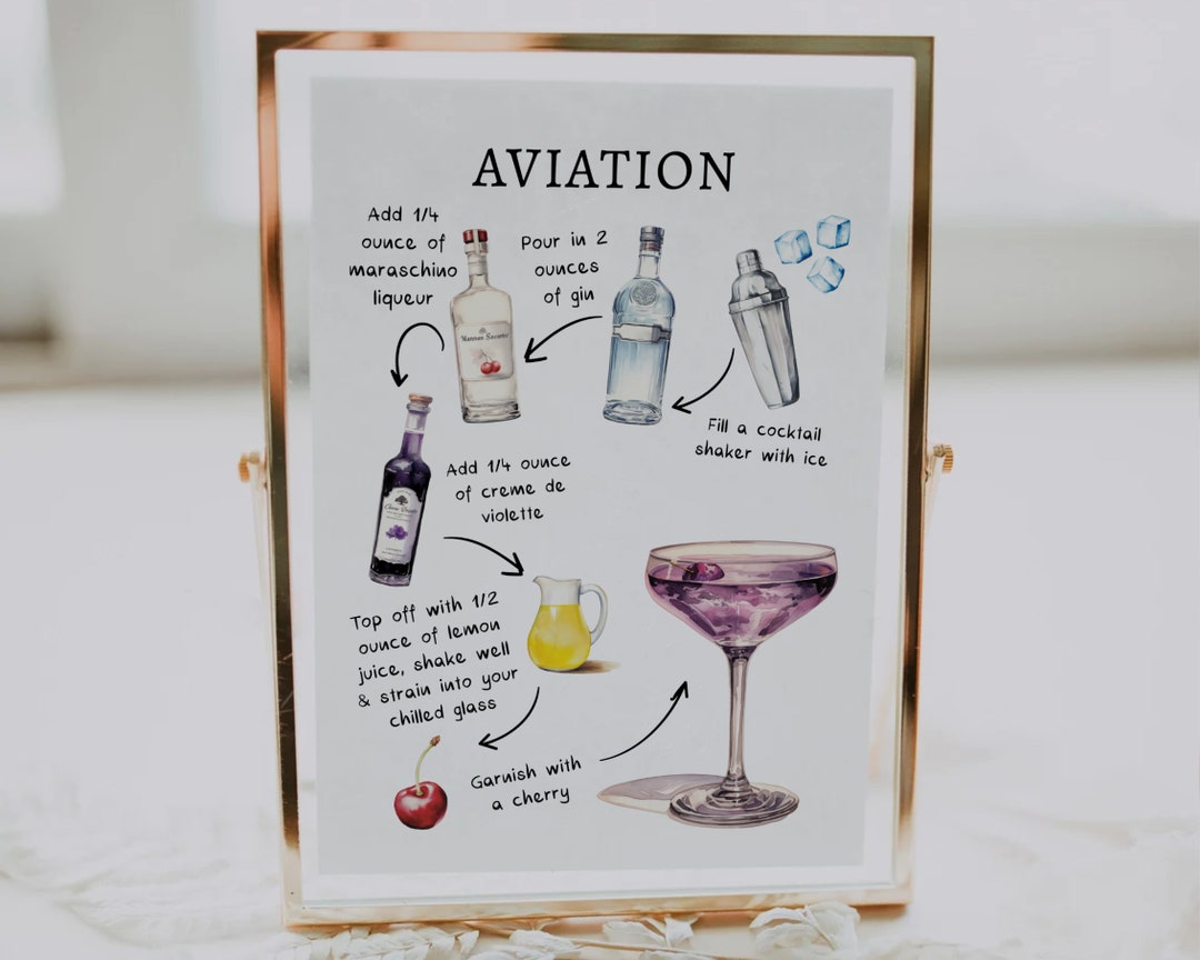 EDITABLE | Aviation Bar Sign Template, 0042AA - Etsy