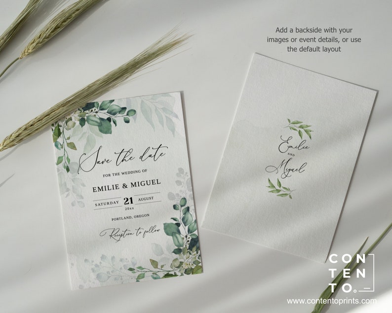 EDITABLE Eucalyptus Save the Date Template 0006AA - Etsy