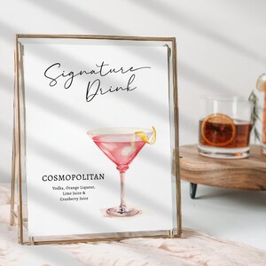 EDITABLE | Cosmopolitan Bar Sign Template, 0042AA - Etsy