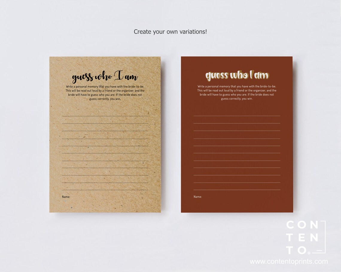 EDITABLE Guess Who Am I Game Template Minimalist - Etsy