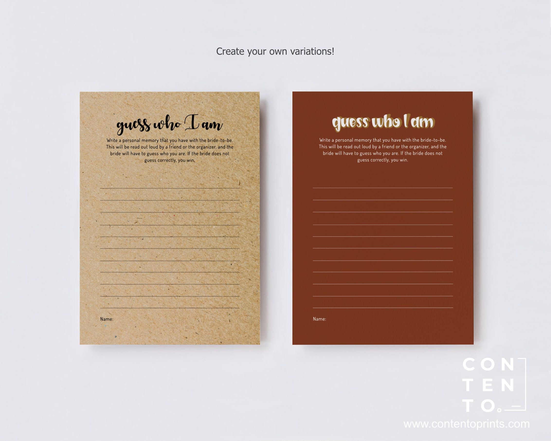 EDITABLE Guess Who Am I Game Template, Minimalist Bachelorette Party ...