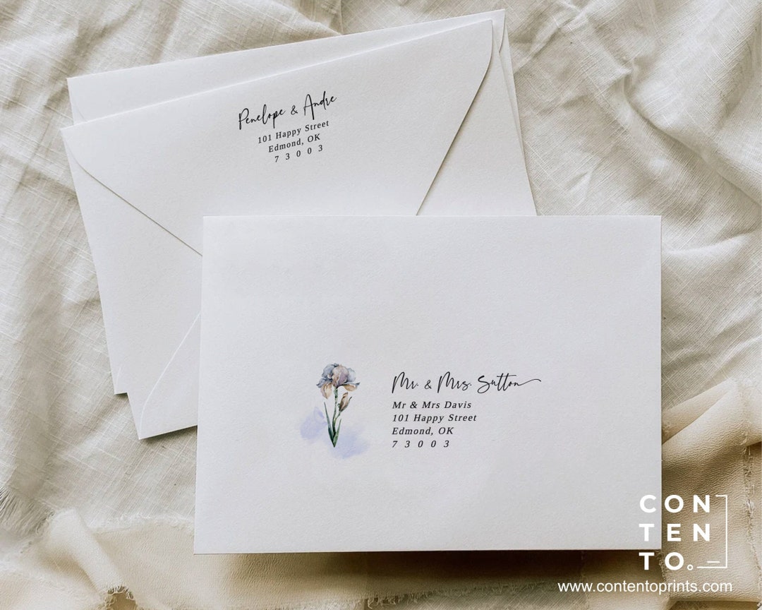 EDITABLE Iris Flower Envelope Template, A1, A2 & A7, 0019AA - Etsy