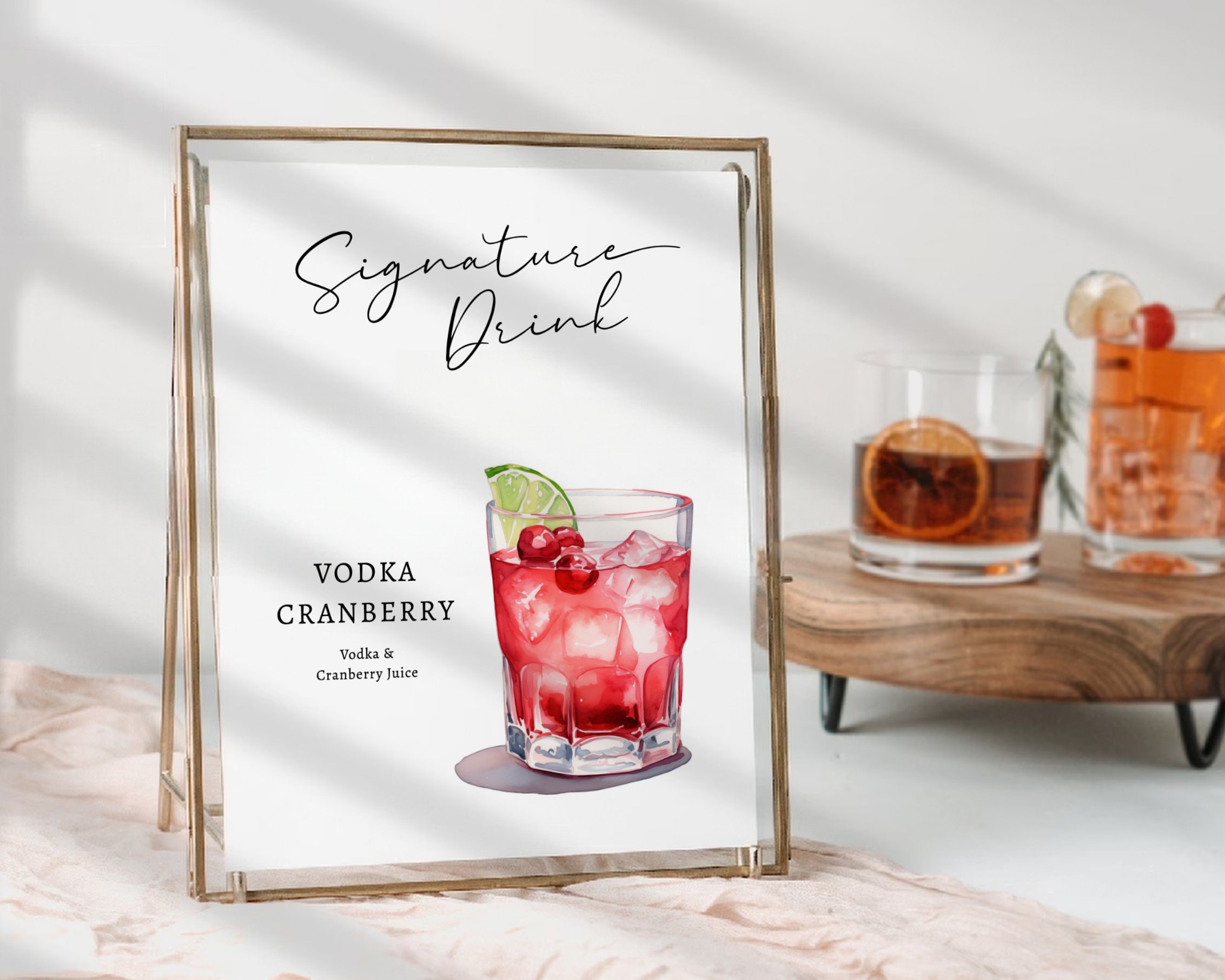 EDITABLE | Vodka Cranberry Bar Sign Template, 0042AA - Etsy