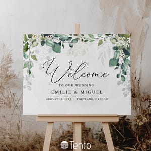 EDITABLE | Eucalyptus Welcome Sign Template, 0006AA - Etsy