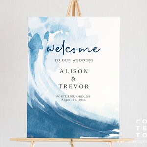 EDITABLE Ocean Welcome Sign Template, 0012AA - Etsy