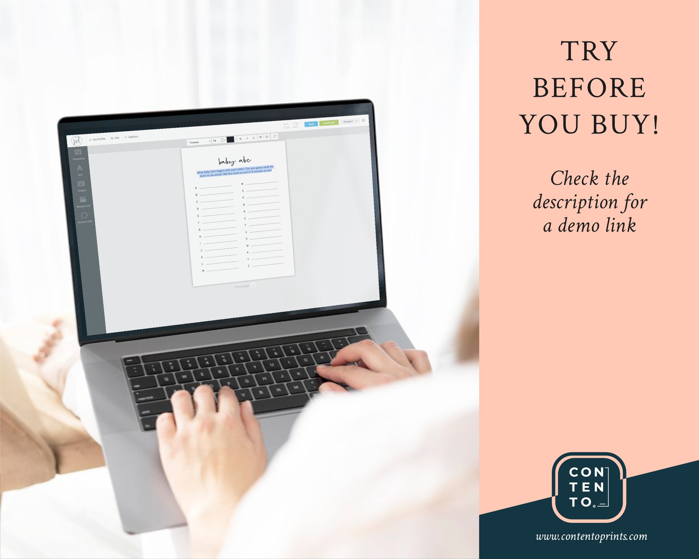 EDITABLE Minimalist Baby ABC Game Template, 0001AA - Etsy