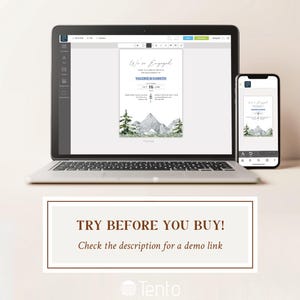 EDITABLE | Mountain Engagement Party Invitation Template, 0018AA - Etsy