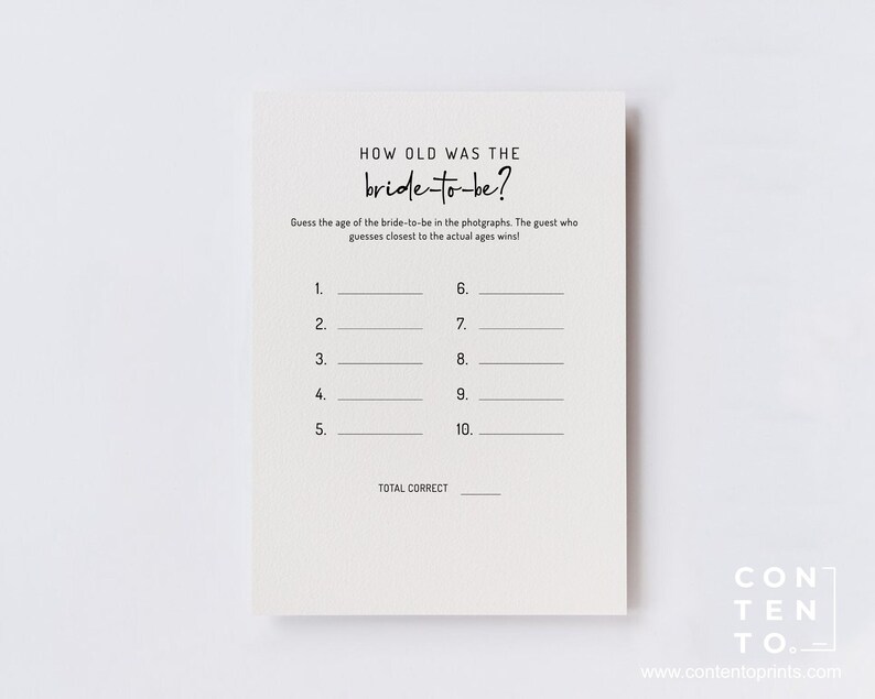 EDITABLE Guess How Old Game Template Minimalist - Etsy