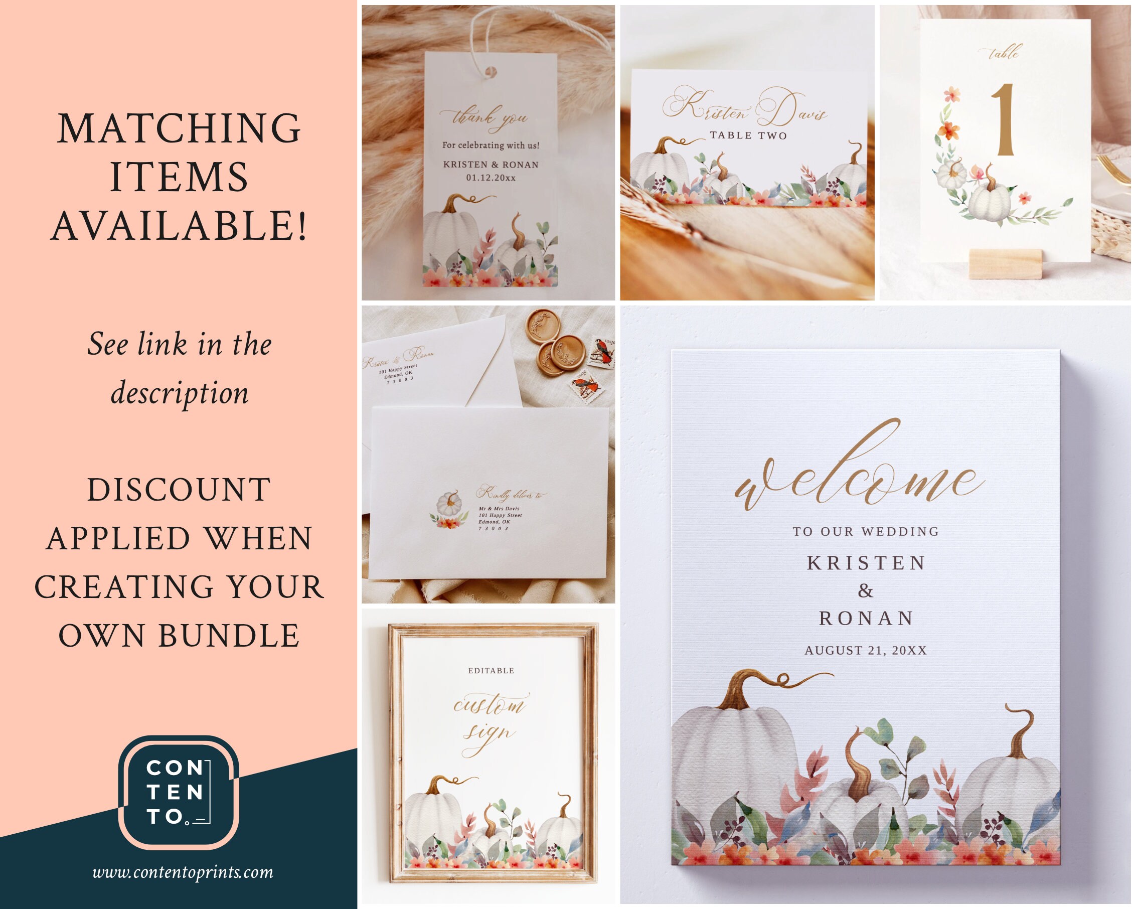 EDITABLE Pumpkin Bar Menu Sign Template 0015AA - Etsy