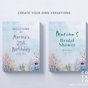 EDITABLE Coral Welcome Sign Template 0035AA - Etsy