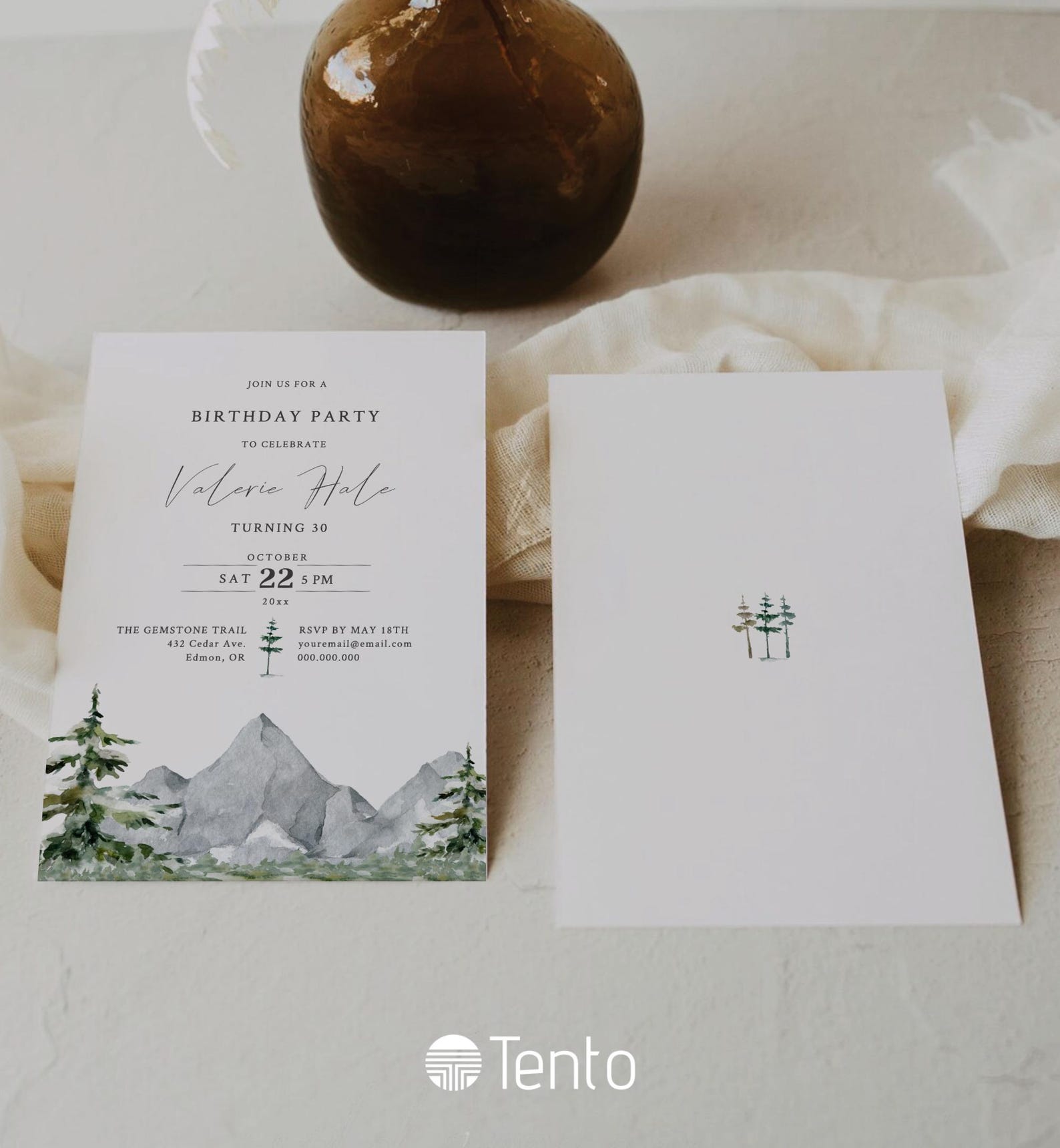 EDITABLE | Mountain Birthday Party Invitation Template, 0018AA - Etsy
