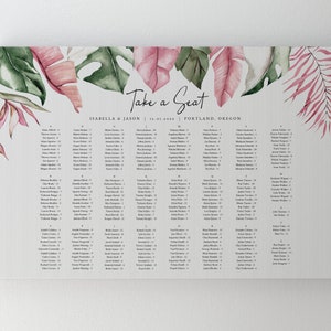EDITABLE Tropical Seating Chart Template Seating Plan | Etsy