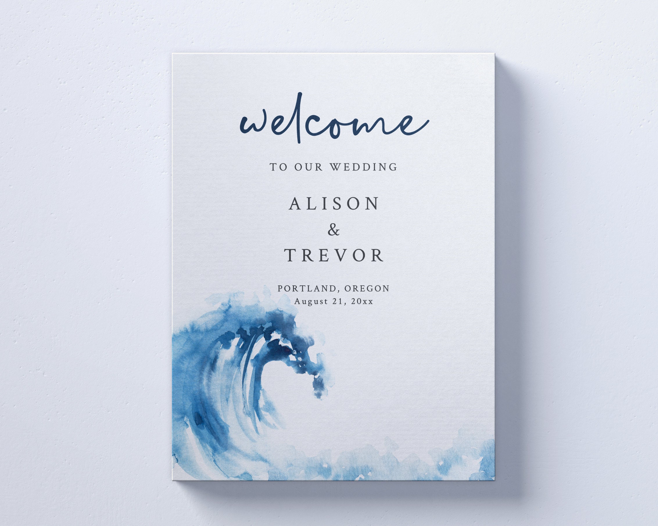 EDITABLE Ocean Welcome Sign Large Nautical Signage Wedding | Etsy