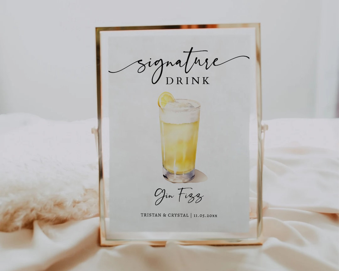 EDITABLE | Gin Fizz Bar Sign Template, 0042AA - Etsy