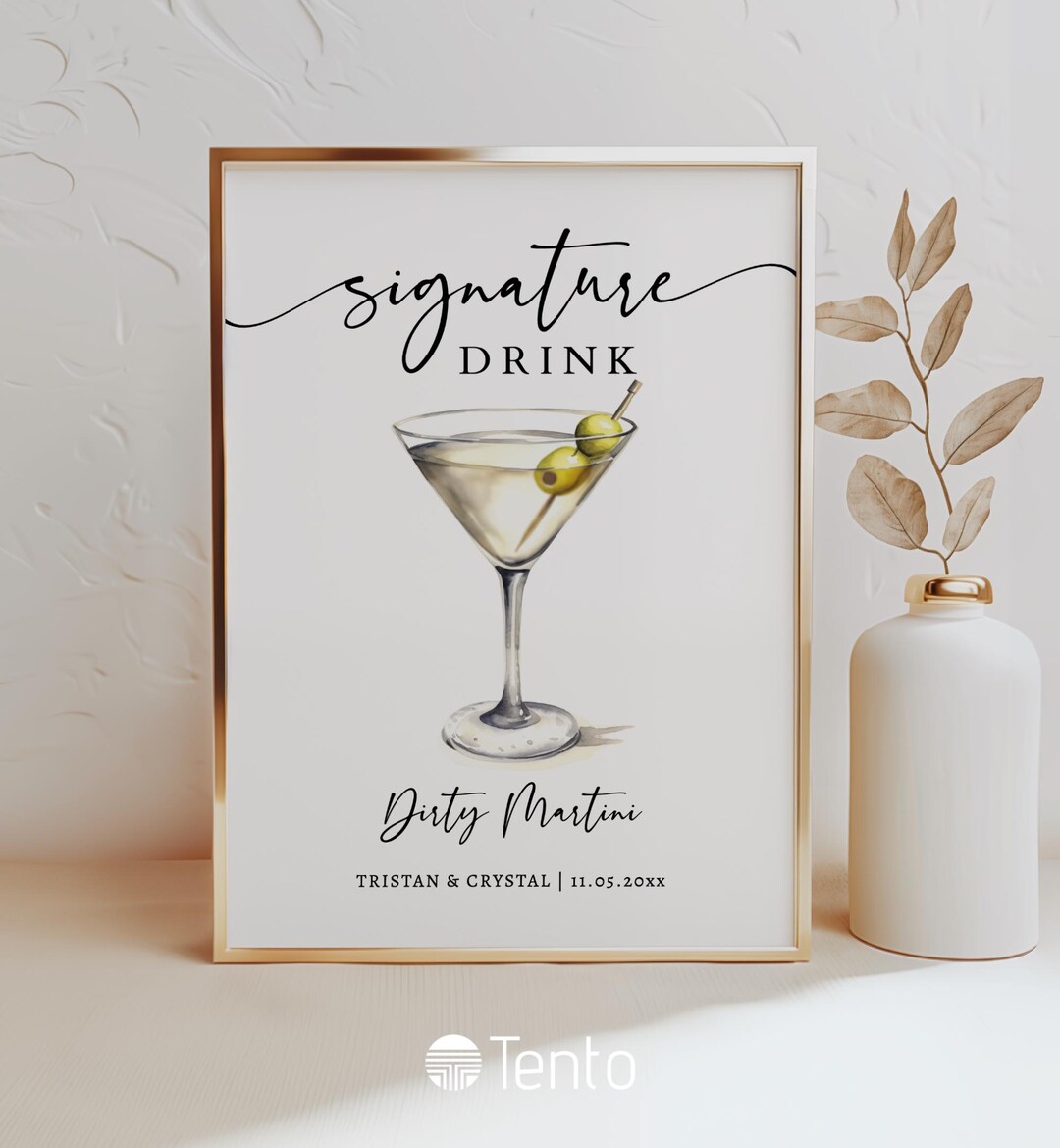 EDITABLE | Dirty Martini Bar Sign Template, 0042AA - Etsy
