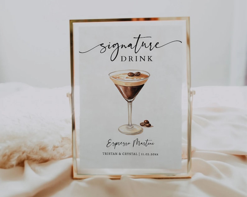 EDITABLE | Espresso Martini Bar Sign Template, 0042AA - Etsy