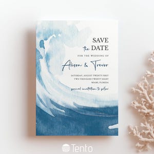EDITABLE | Ocean Save the Date Template, 0012AA - Etsy