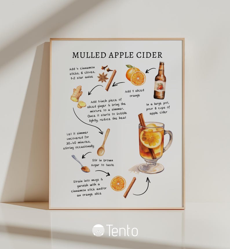 Mulled Apple Cider Cocktail Bar Sign, Editable Template, 0042AA - Etsy
