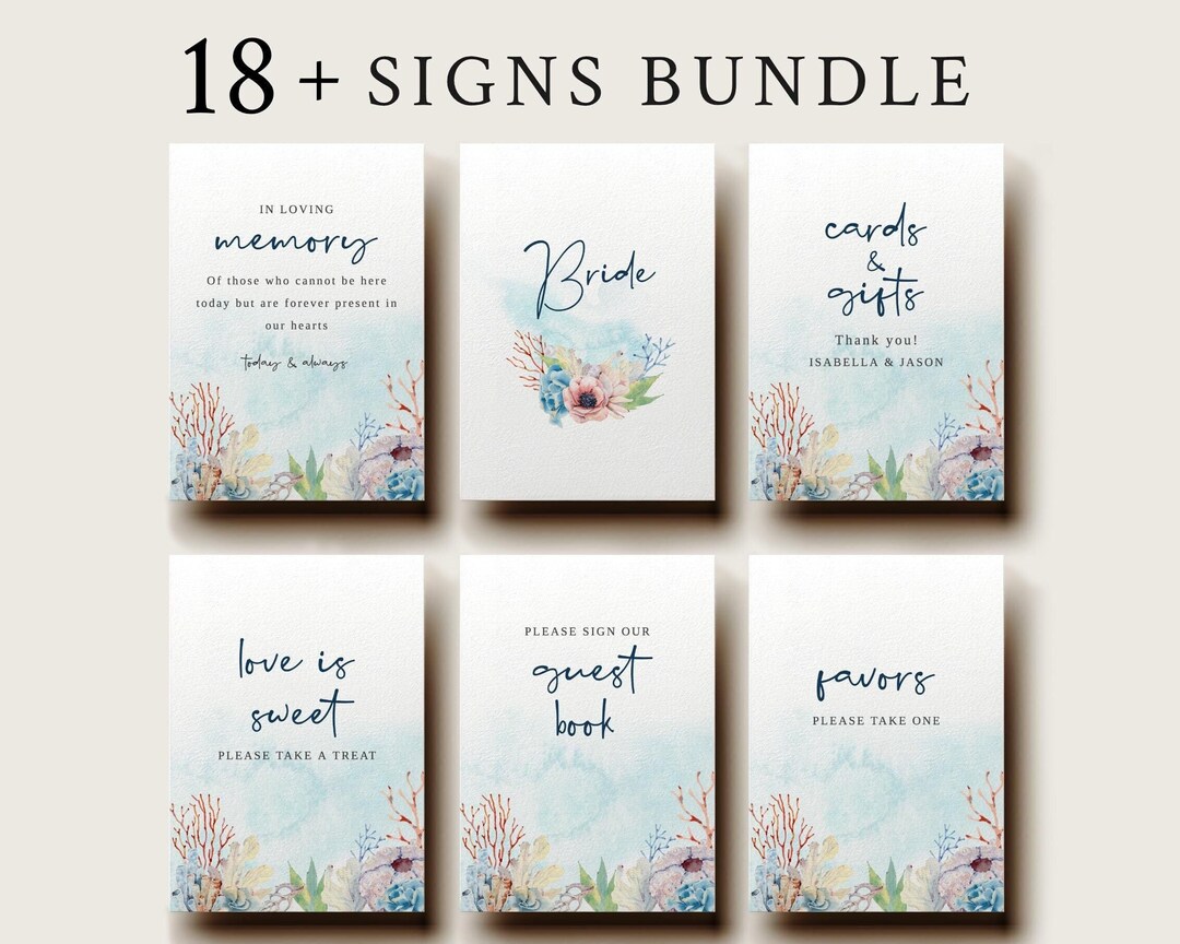 EDITABLE | Coral Custom Sign Template, 0035AA - Etsy