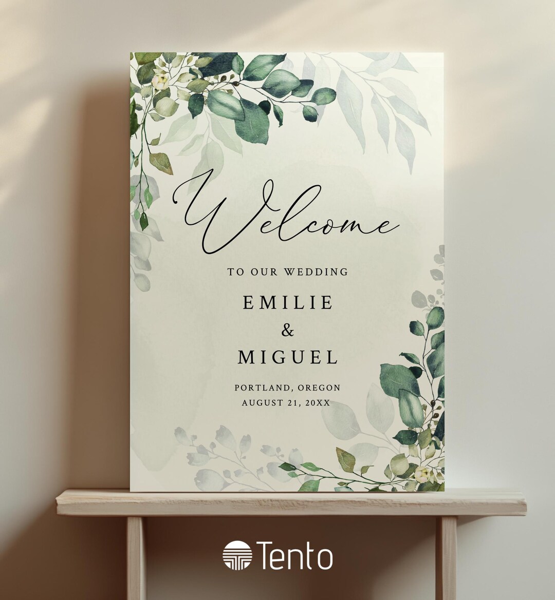 EDITABLE | Eucalyptus Welcome Sign Template, 0006AA - Etsy