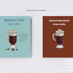 EDITABLE Irish Coffee Sign Template 0007AA - Etsy