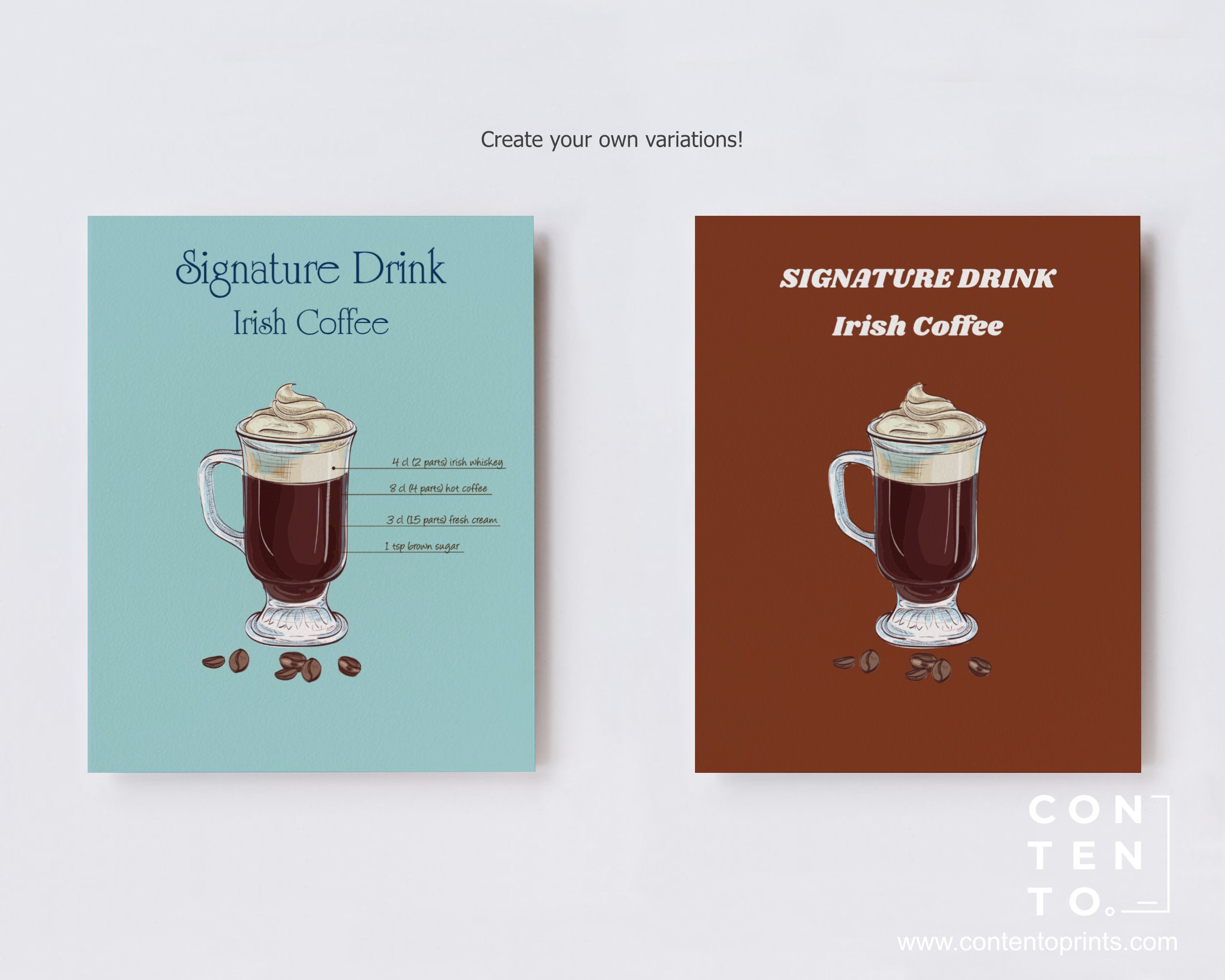 EDITABLE Irish Coffee Sign Template 0007AA - Etsy