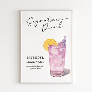 EDITABLE | Lavender Lemonade Bar Sign Template, 0042AA - Etsy