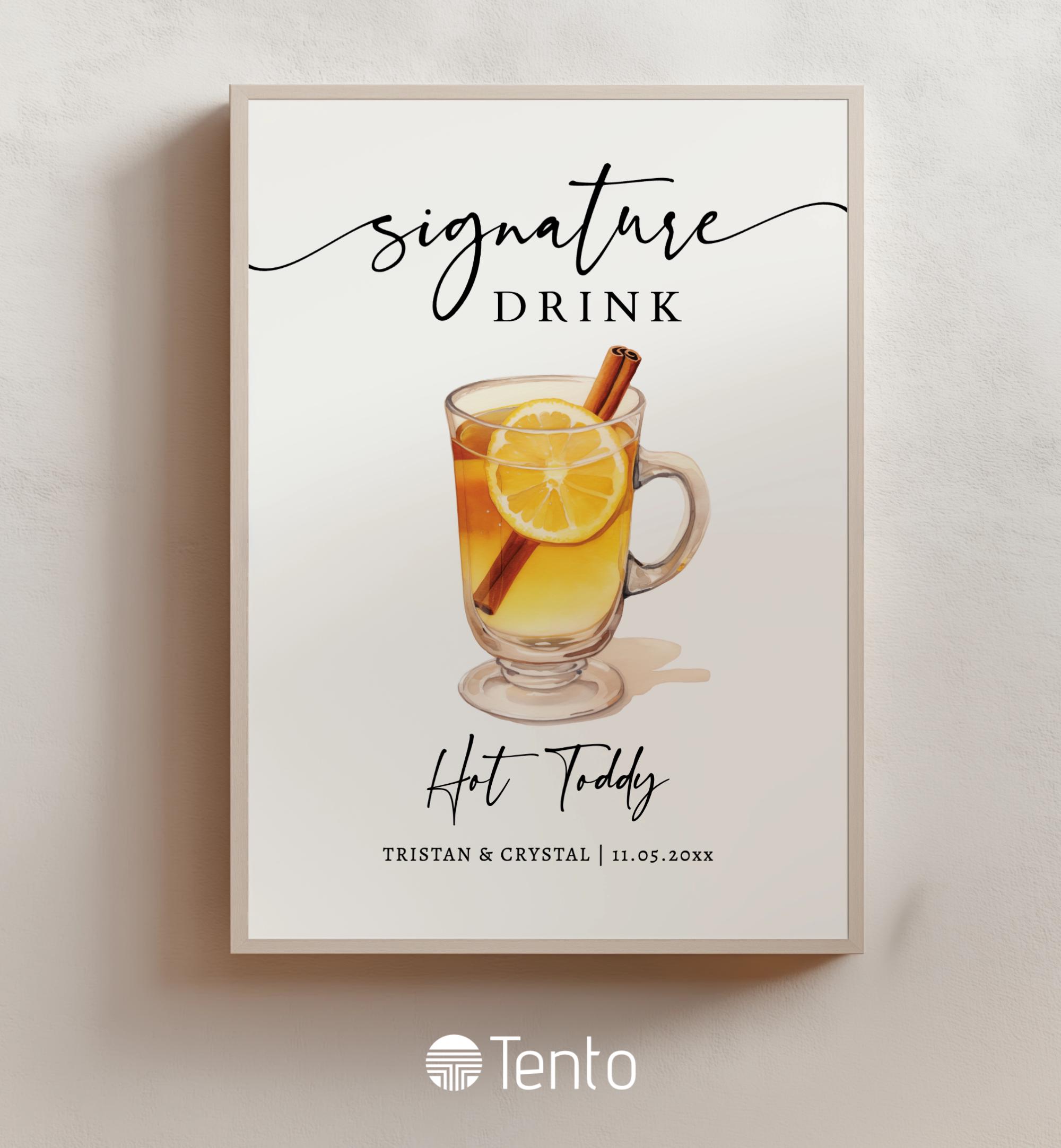 Hot Toddy Cocktail Bar Sign, Editable Template, 0042AA - Etsy
