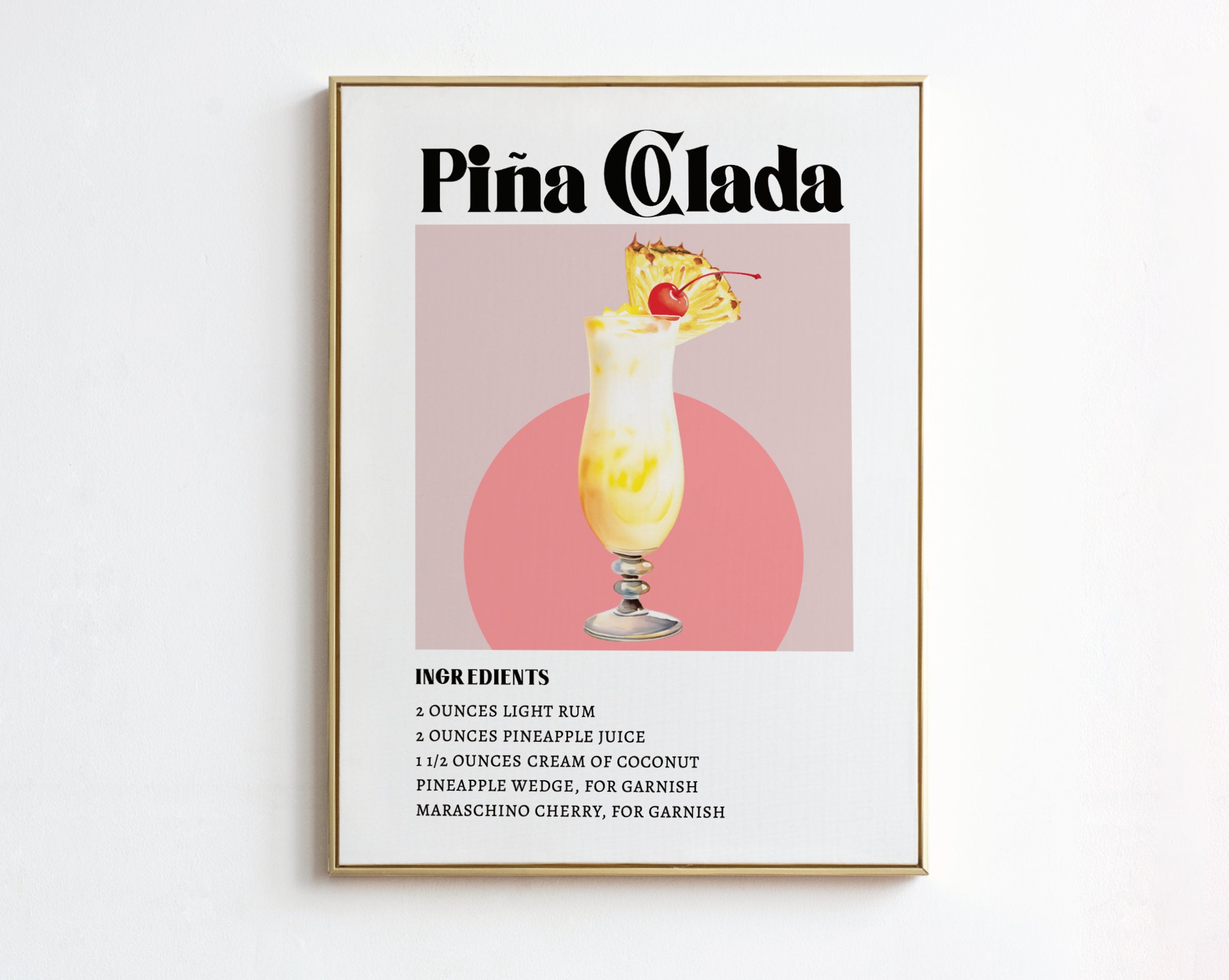 EDITABLE | Pina Colada Bar Sign Template, 0042AA - Etsy