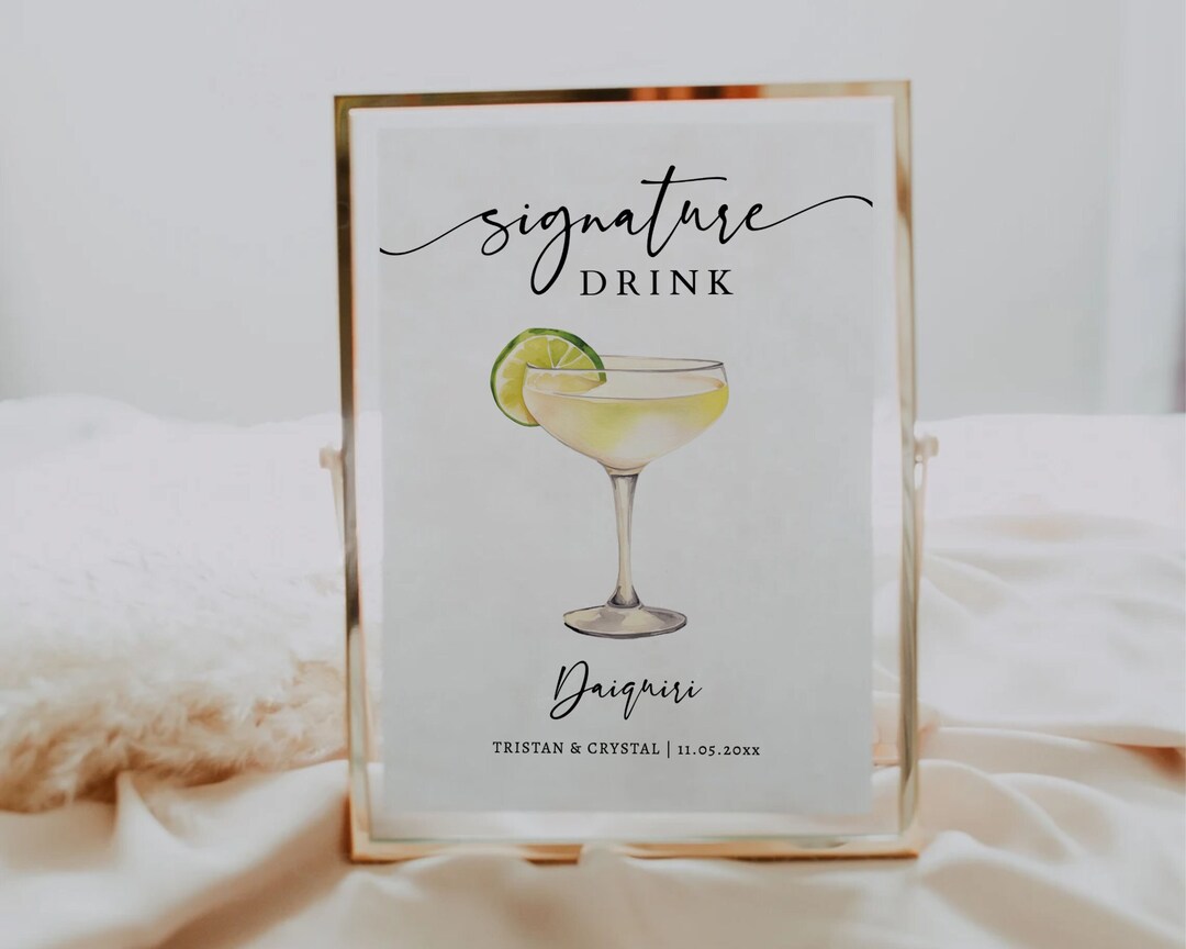 EDITABLE | Daiquiri Bar Sign Template, 0042AA - Etsy