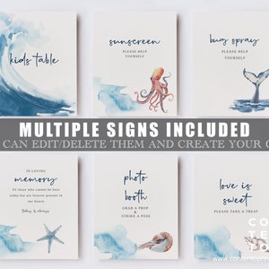 EDITABLE Ocean Sign Bundletemplate, 0012AA - Etsy