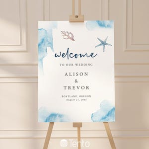 EDITABLE | Ocean Welcome Sign Template, 0012AA - Etsy