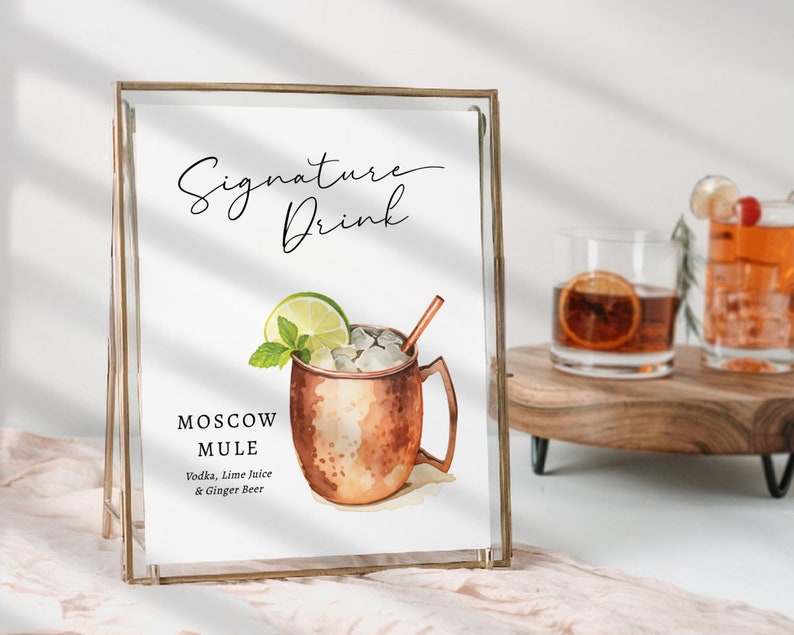 EDITABLE | Moscow Mule Bar Sign Template, 0042AA - Etsy Canada