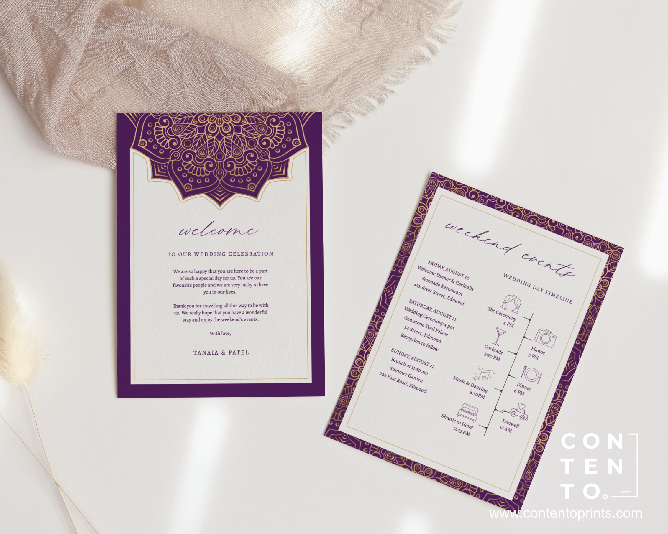 EDITABLE Gold Mandala Wedding Program Template 0026AA - Etsy